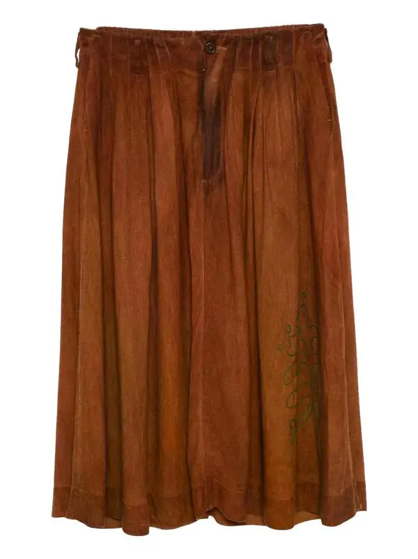 KINYAN LAM Pleated Midi Skirt - Brown
