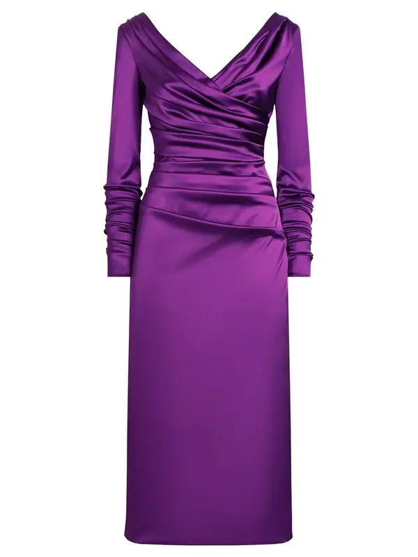 Dolce & Gabbana Stretch Satin Longuette Dress - Purple