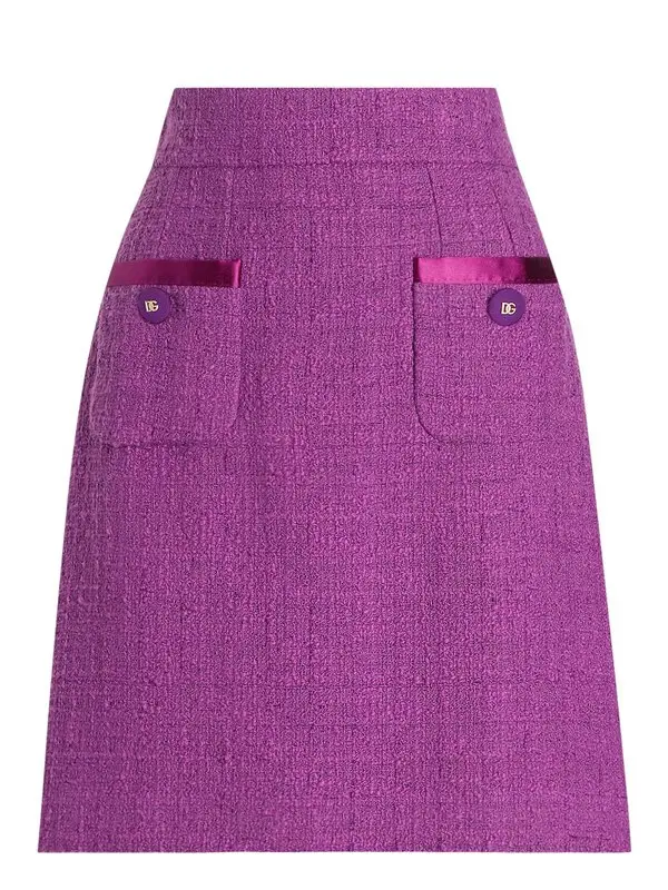 Dolce & Gabbana Rachel Tweed A-line Skirt - Purple