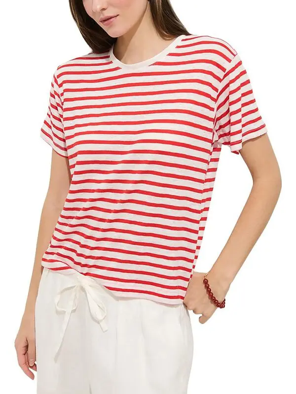 ALEX MILL Garcon Tee - Off White/tomato