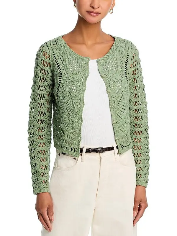 Aqua Crochet Cardigan - Olive
