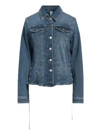 LIU •JO Denim Trucker Jacket With Crystal Appliqués - Blue