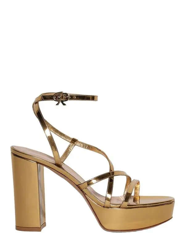 GIANVITO ROSSI Platform High Heel Sandals - Gold