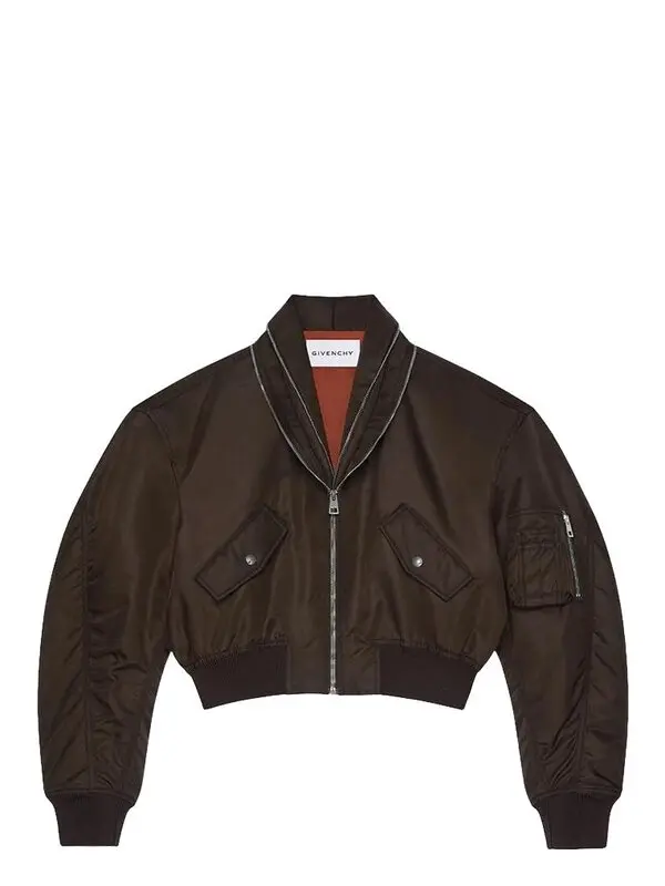 Givenchy Zipped Shawl Collar Bomber - Brown