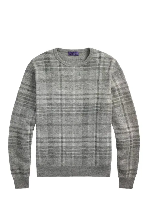 Ralph Lauren Plaid Crew-neck Top - Grey
