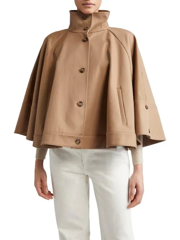 Max Mara Fulcro Water Repellent Cotton Gabardine Cape - Coloniale