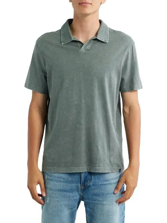 THREADS 4 THOUGHT Jared Mineral Wash Cotton Polo - Seagrass