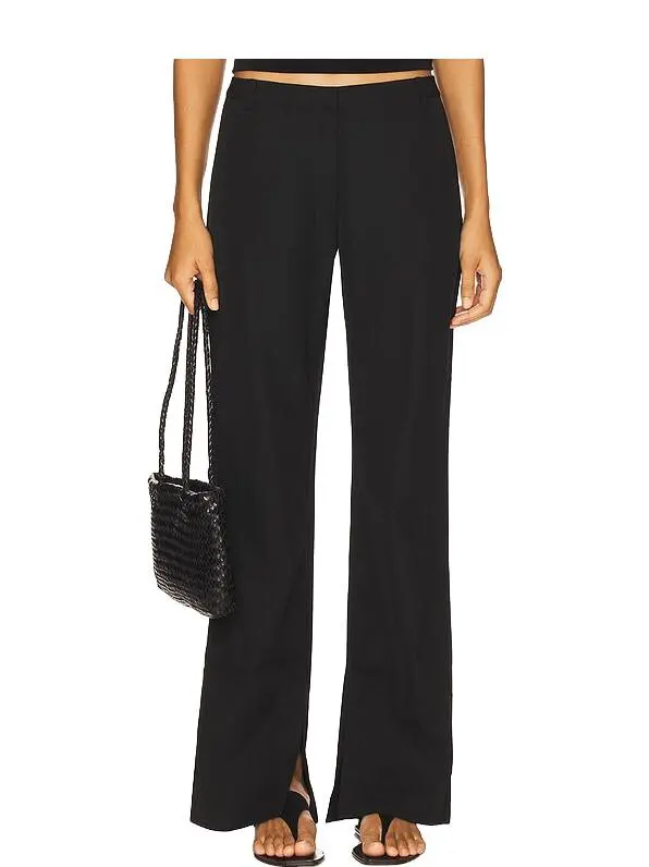 ST. AGNI 90s Split Leg Pants - Black