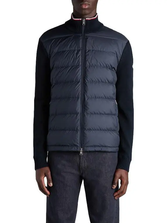 Moncler Padded Zip Cardigan - Obsidian Blue