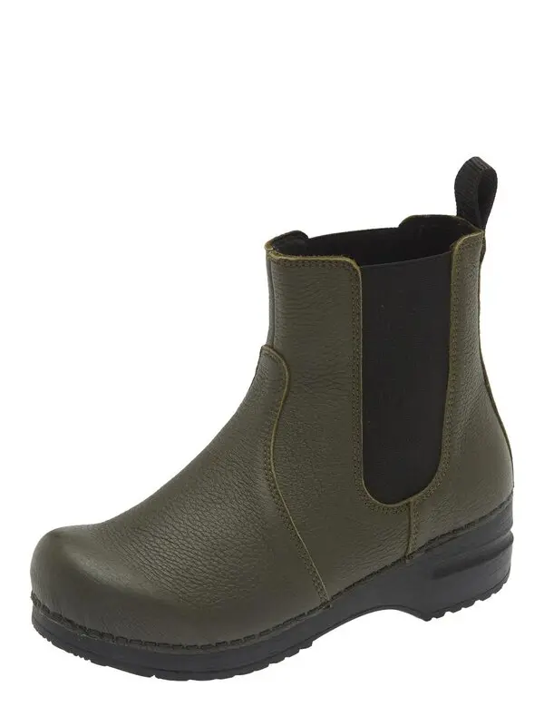 SANITA Aalbek Leather Chelsea Boot - Olive