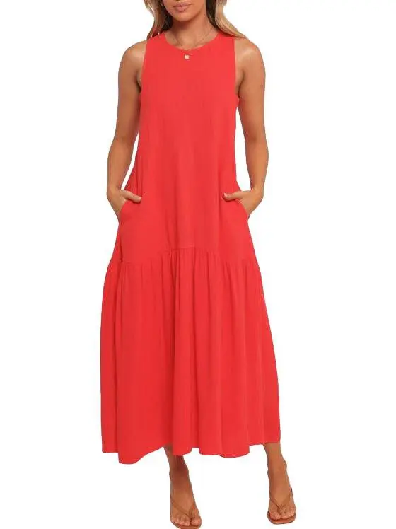 PETAL & PUP Almudena Midi Dress - Red