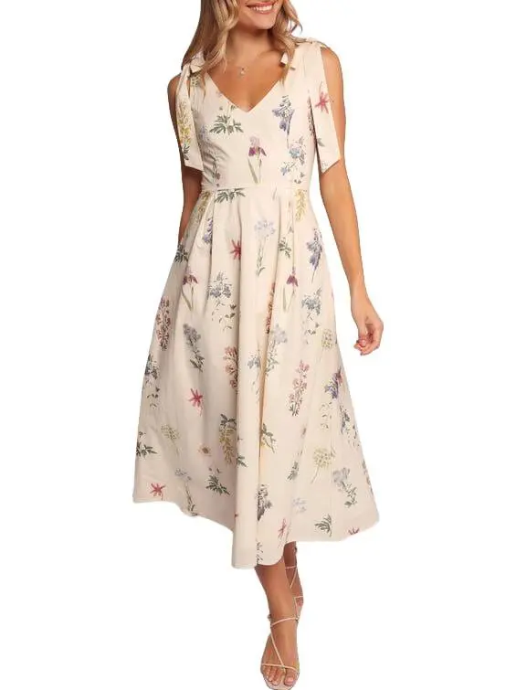 PETAL & PUP Galadriel Tie Shoulder Sundress - Cream