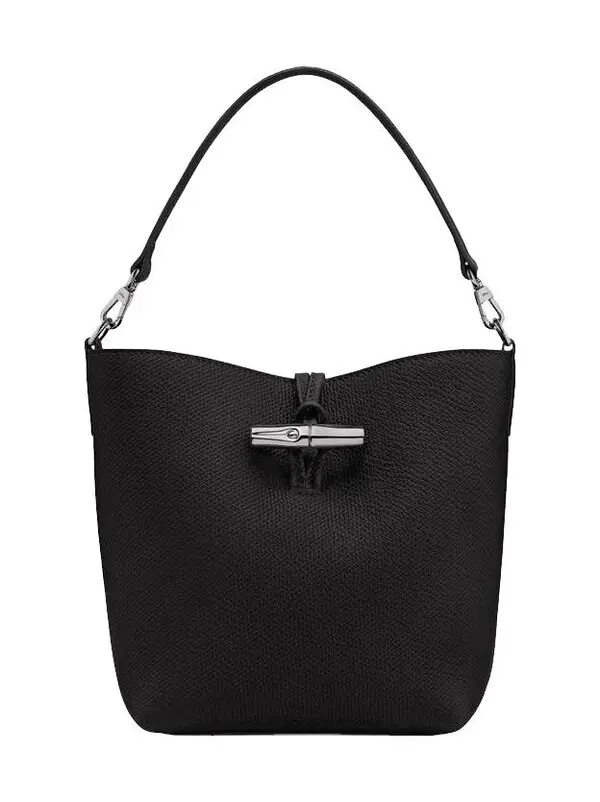 Longchamp Le Roseau Extra Small Leather Bucket Bag - Black