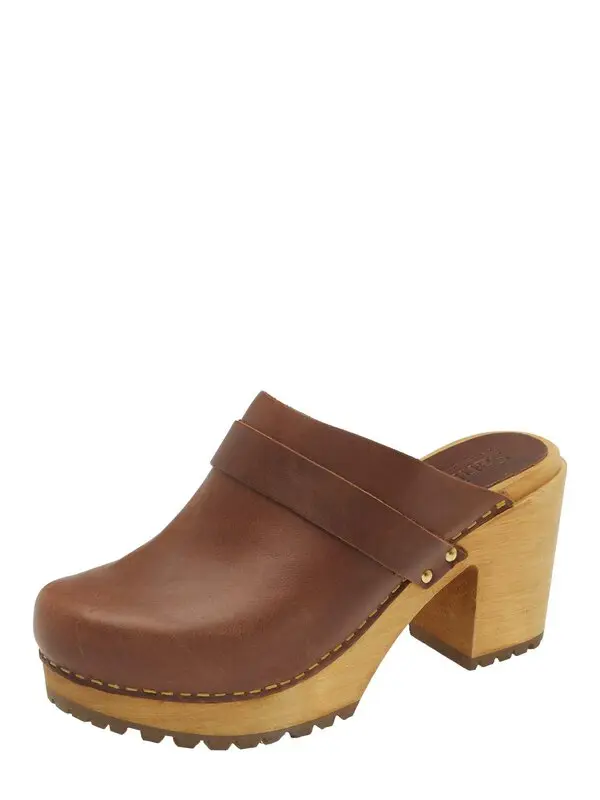 SANITA Peleni Block Heel Clog - Brown