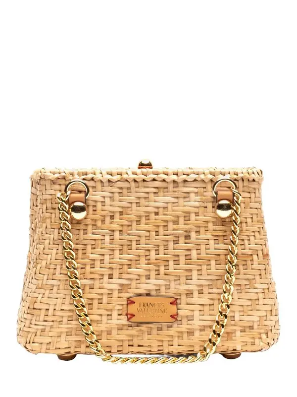 FRANCES VALENTINE Wicker Basket Shoulder Bag - Toast