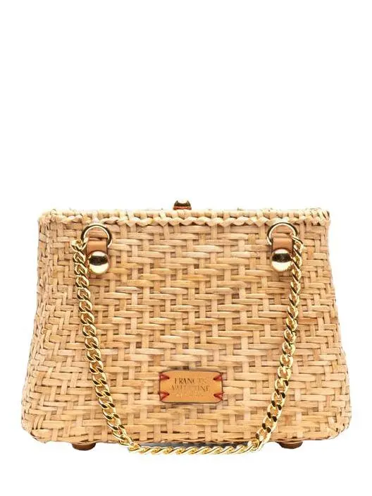 FRANCES VALENTINE Wicker Basket Shoulder Bag - Toast