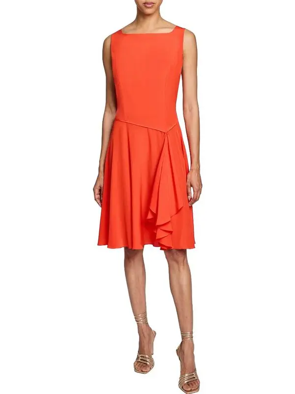 Santorelli Emmy Sleeveless Ruffled Dress - Poppy