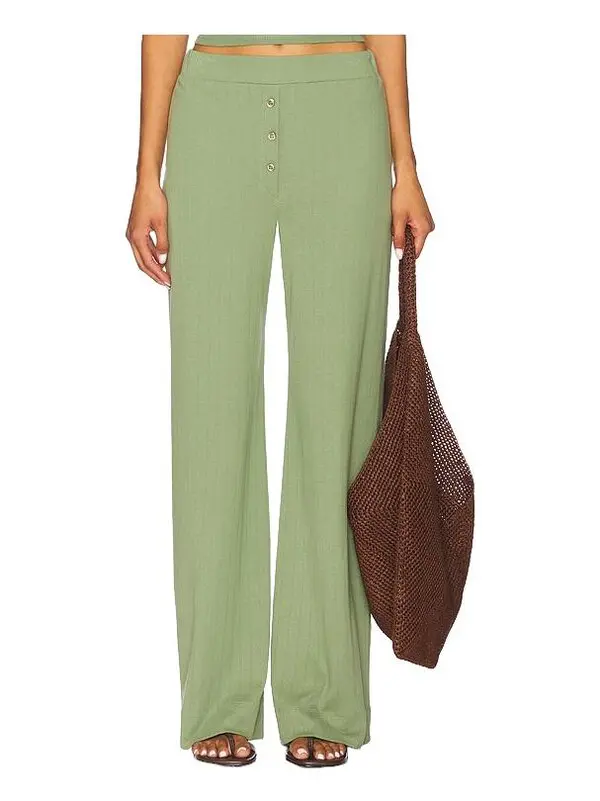 VIR VITA Pointelle Lounge Pant - Sage