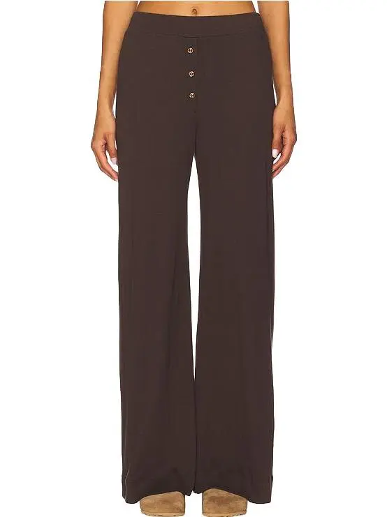 VIR VITA Pointelle Lounge Pant - Espresso