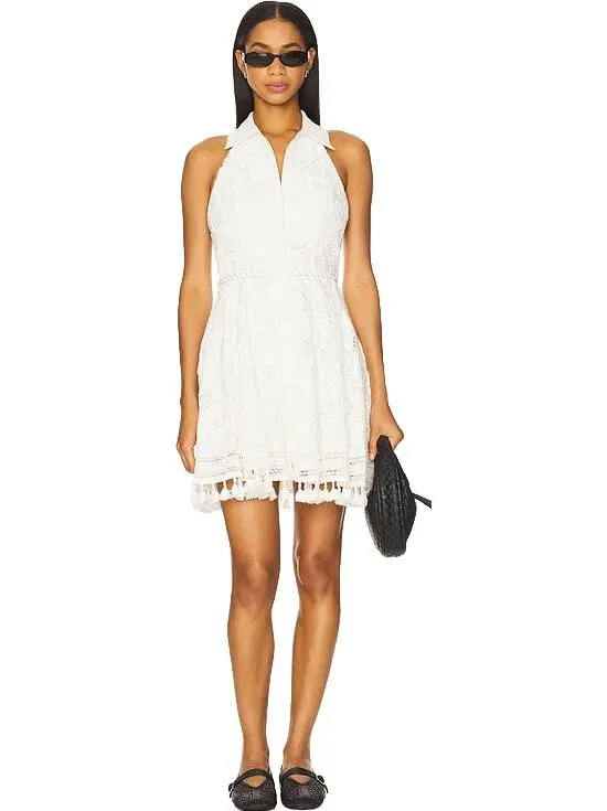 Alice + Olivia Lucy Halter Mini Dress - Off White