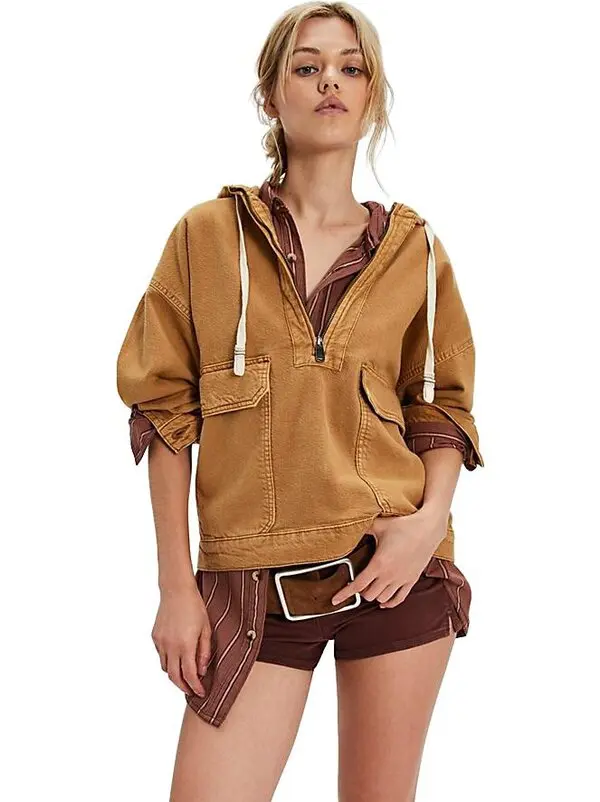 Free People We The Free Casey Canvas Pullover - Hot Honey