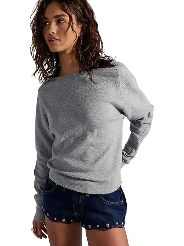 Free People Jess Long Sleeve - Heather Grey
