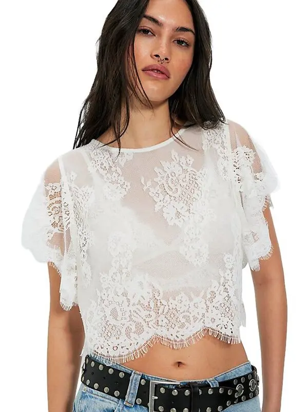 Free People Lace Top - Ivory