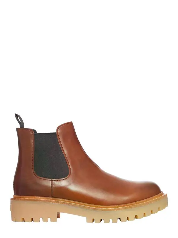 Prada Leather Chelsea Boots - Brown