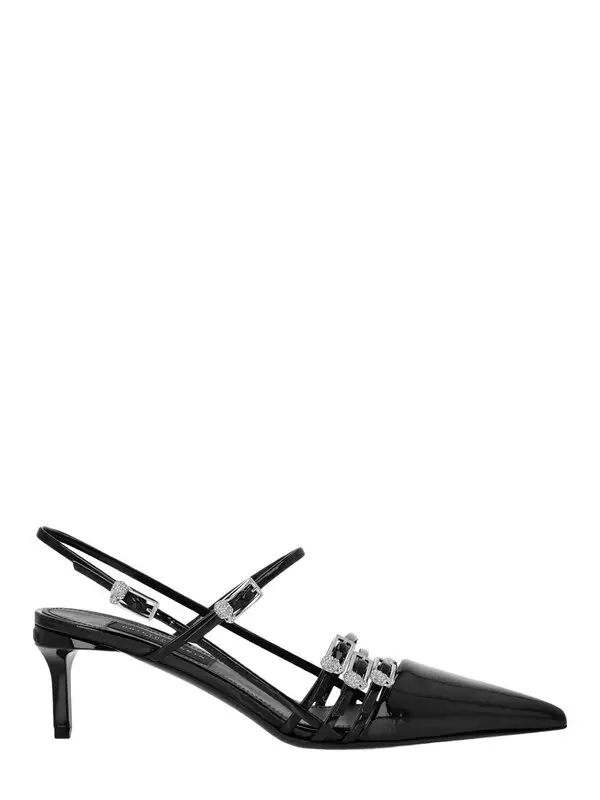 Philipp Plein Crystal-buckle Slingback Pumps - Black