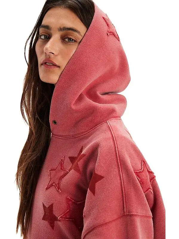 Free People We The Free Cosmic Comfort Hoodie - Red Combo