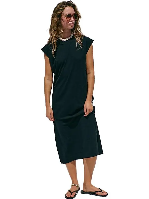 Free People All Day Long Midi Dress - Black