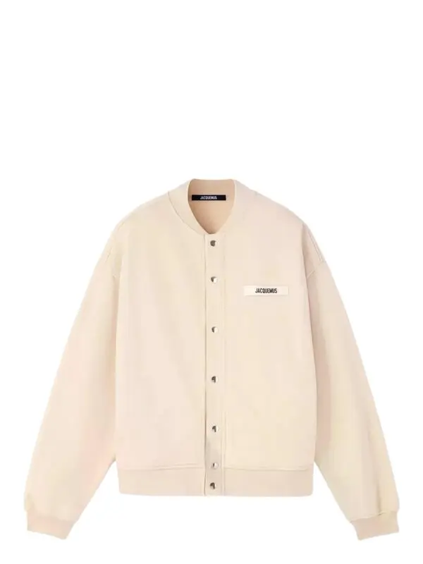 Jacquemus Gros Grain Button-fastening Logo-plaque Cardigan - Neutrals