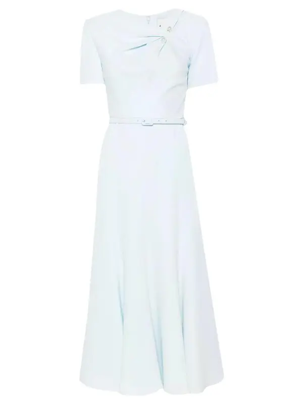 Roland Mouret Belted Cady Midi Dress - Blue