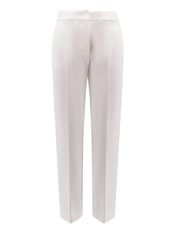 Max Mara Pegno Viscose Blend Trousers - White