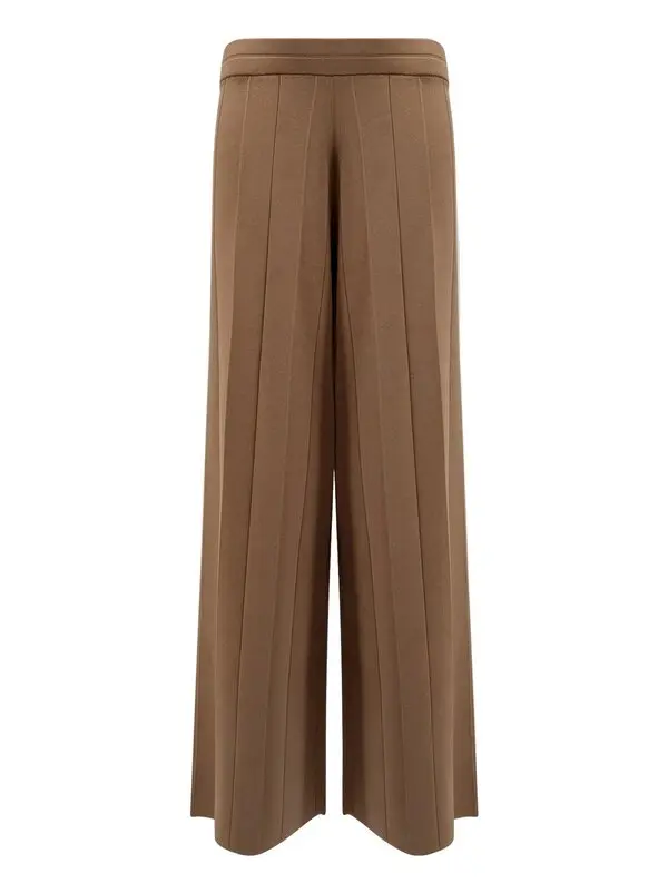 Max Mara Lama Viscose Blend Trousers - Brown