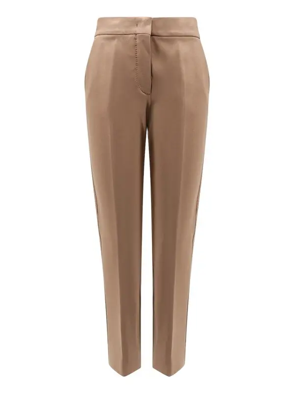 Max Mara Pegno Viscose Blend Trousers - Brown