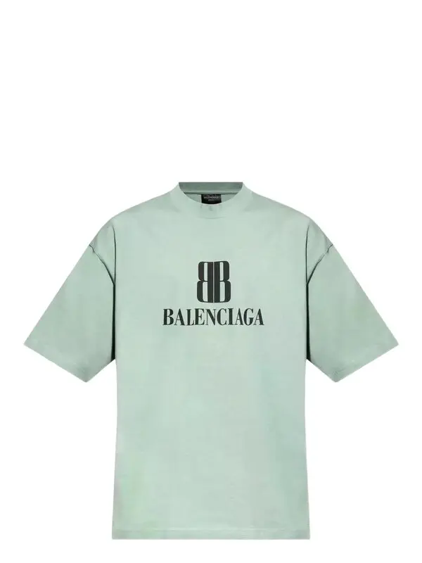 Balenciaga Nano Bb Logo-print T-shirt - Green