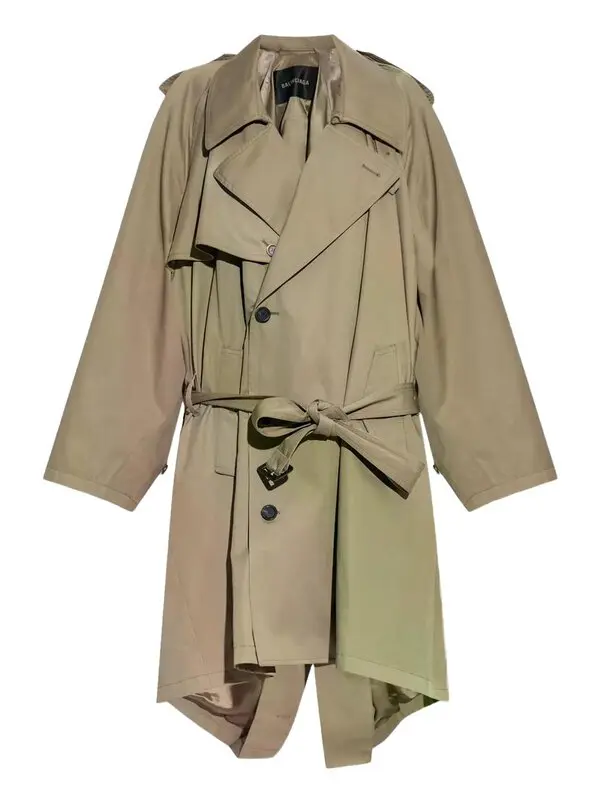 Balenciaga Belted Double-breasted Trench Coat - Neutrals