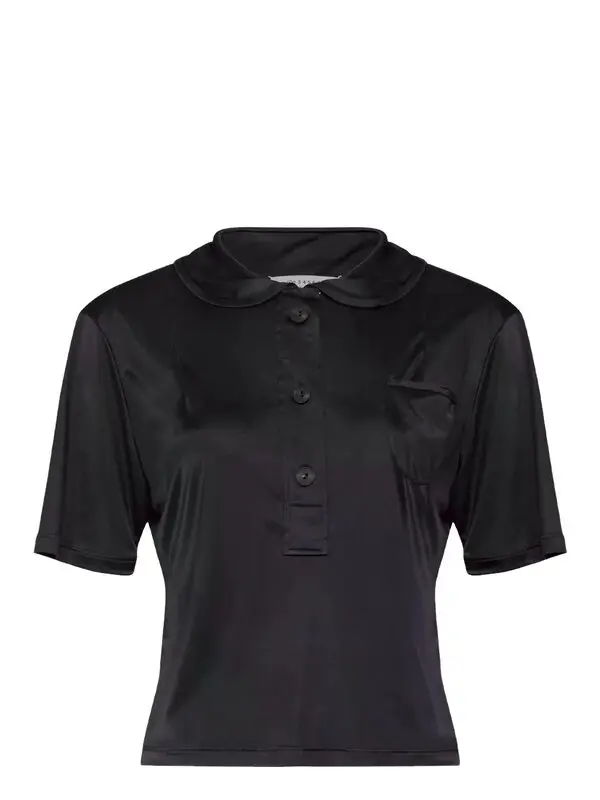 MAISON MARGIELA Satin Polo Shirt - Black