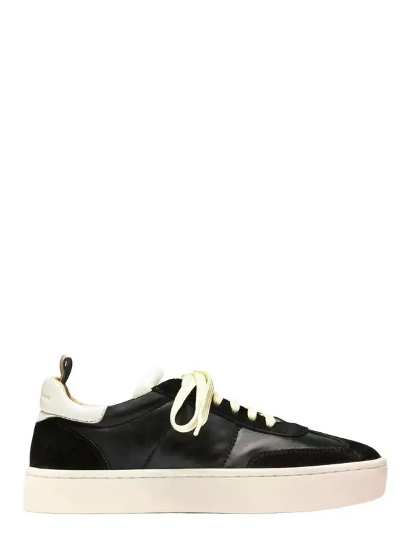Officine Creative Kombined Suede Platform Sneakers - Black