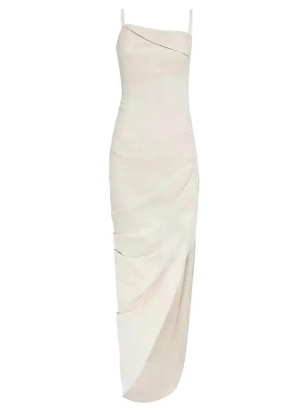 Jacquemus Saudade Draped Open-back Maxi Dress - Neutrals