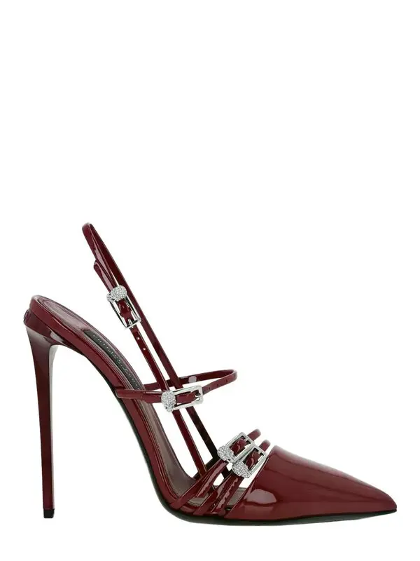 Philipp Plein Buckle-embellished Slingback Pumps - Red