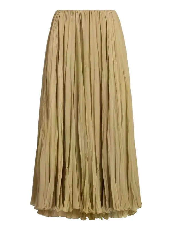 Ralph Lauren Pleated A-line Midi Skirt - Neutrals