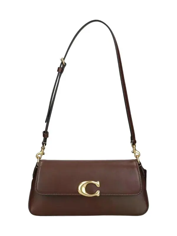 COACH Small C-logo Leather Shoulder Bag - Brown