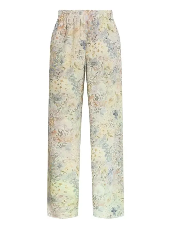 GOLDEN GOOSE Floral-print Elastic-waist Trousers - Neutrals