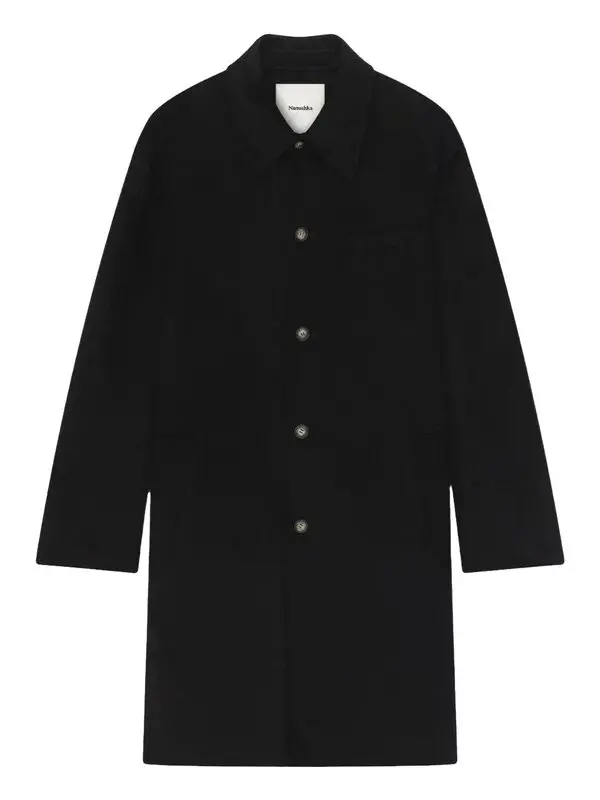 Nanushka Janno Button-fastening Coat - Black