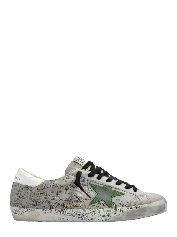GOLDEN GOOSE Super-star Stamp-print Sneakers - Grey