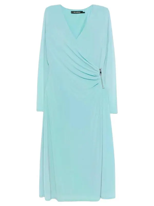 Karl Lagerfeld Zip-detail Wrap Dress - Blue
