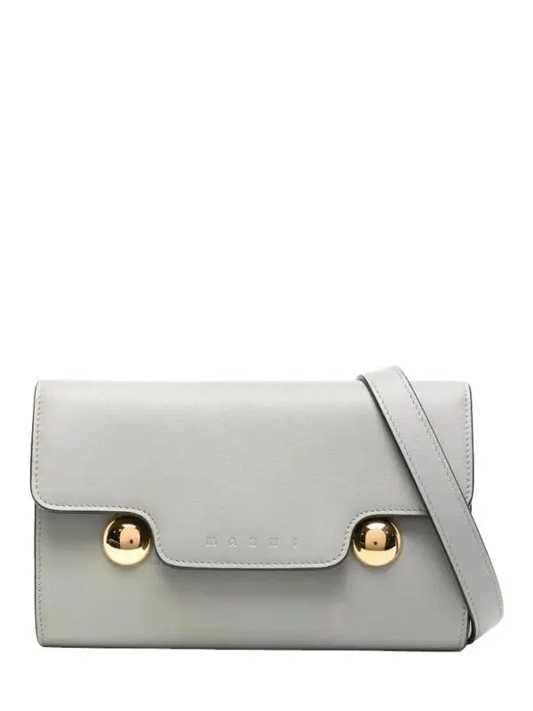 Marni Leather Crossbody Bag With Spherical Embellishments - Grey
