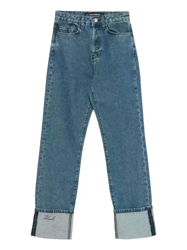 Karl Lagerfeld Cuffed-hem Jeans - Blue
